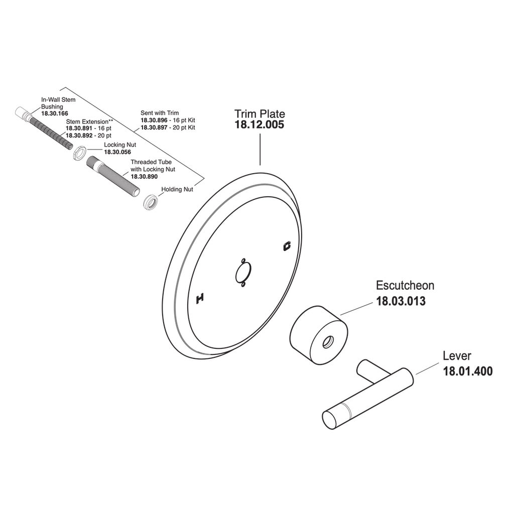 Sigma Pressure Balance Valve Trim with Palermo Handle (No Diverter ...