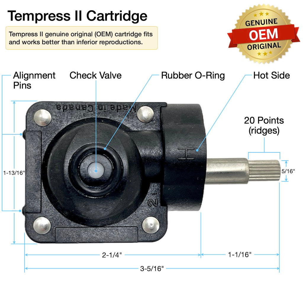 Cartridge for Tempress II Pressure Balance Valve 20 Point 18.30.067 ...