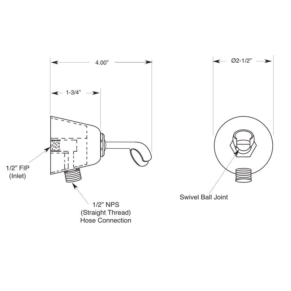 Sigma Swivel Handheld Shower Wall Bracket with Waterway – Sigma Faucet ...