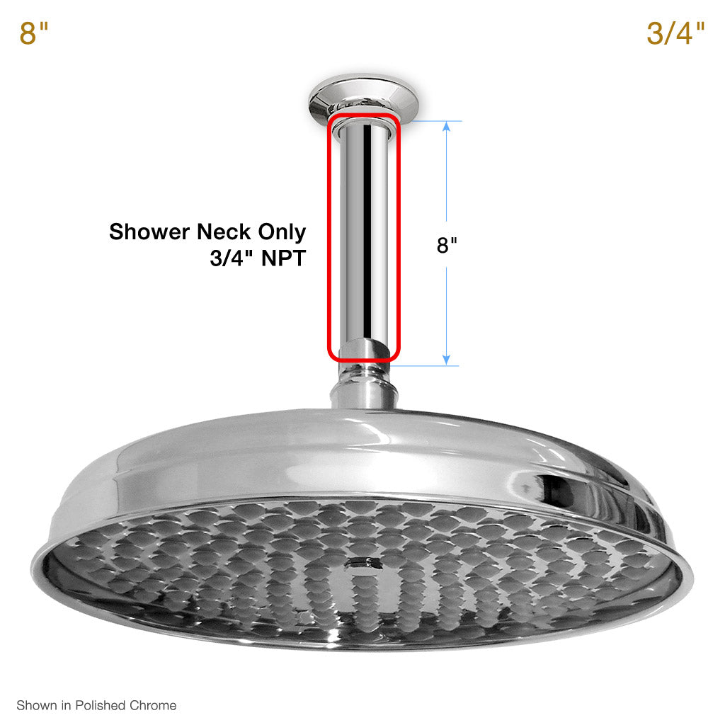 Sigma 8"x3/4" Ceiling Mount Straight Shower Neck 3/4" NPT 18.10.143 ...